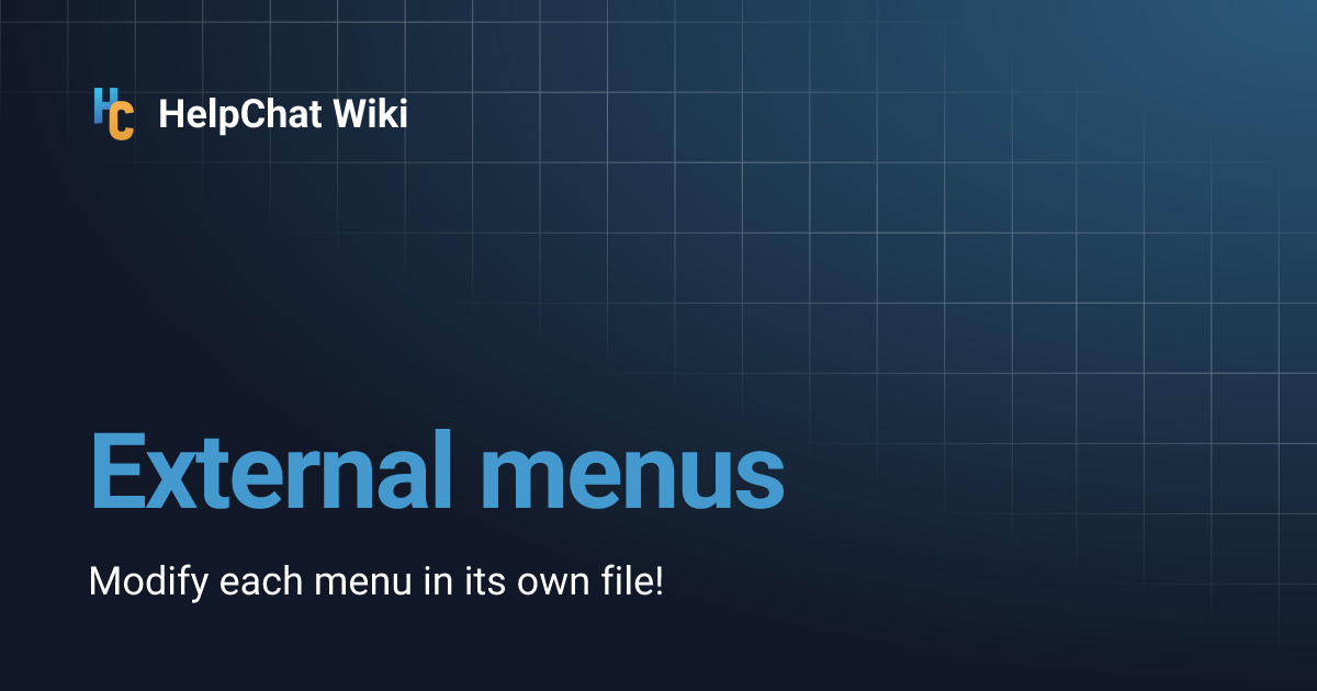 External menus | HelpChat Wiki